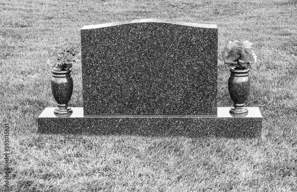 Large blank tombstone in a cemetery Stock Photo | Adobe Stock