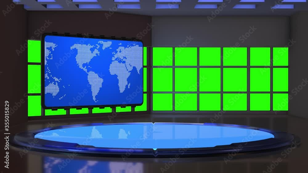 news studio green screen background Stock ビデオ | Adobe Stock
