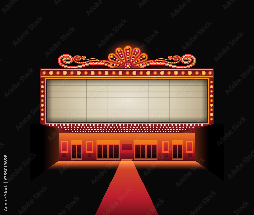 Theater sign billboard frame design Stock Vector | Adobe Stock