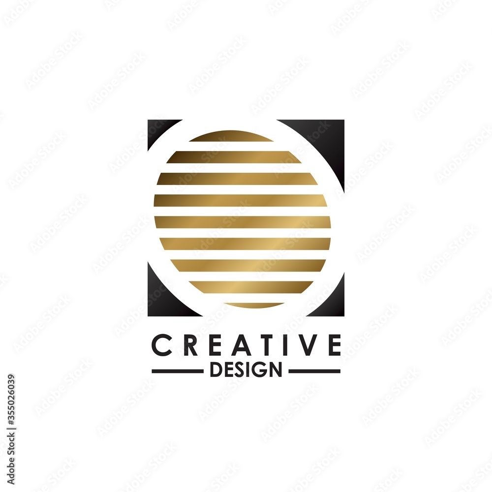 Negative Space Letter O logo. Creative design template concept square ...