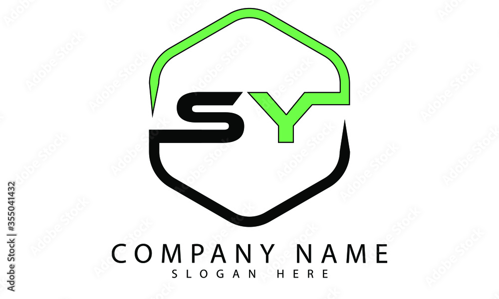 SY letter icon hexagon shape logo.logo text for sy. Stock Vector ...