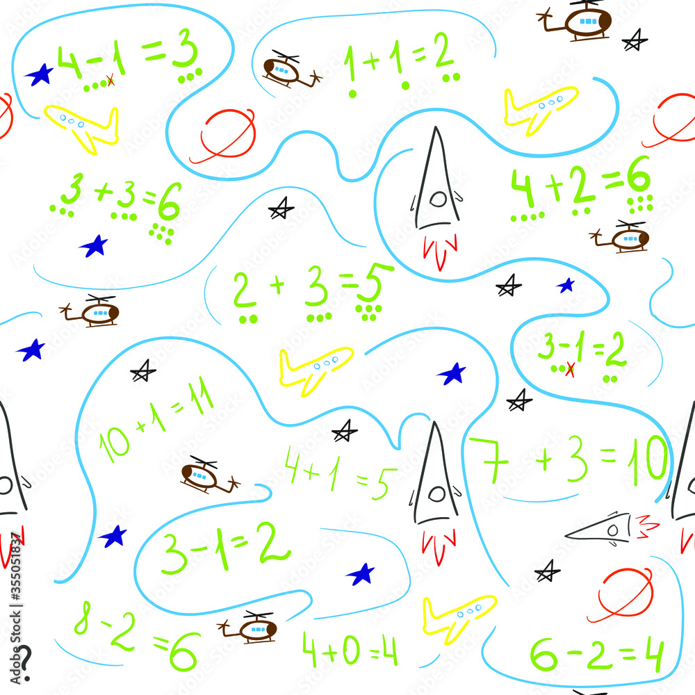 seamless mathematical symbol pattern background Vector math wallpaper ...