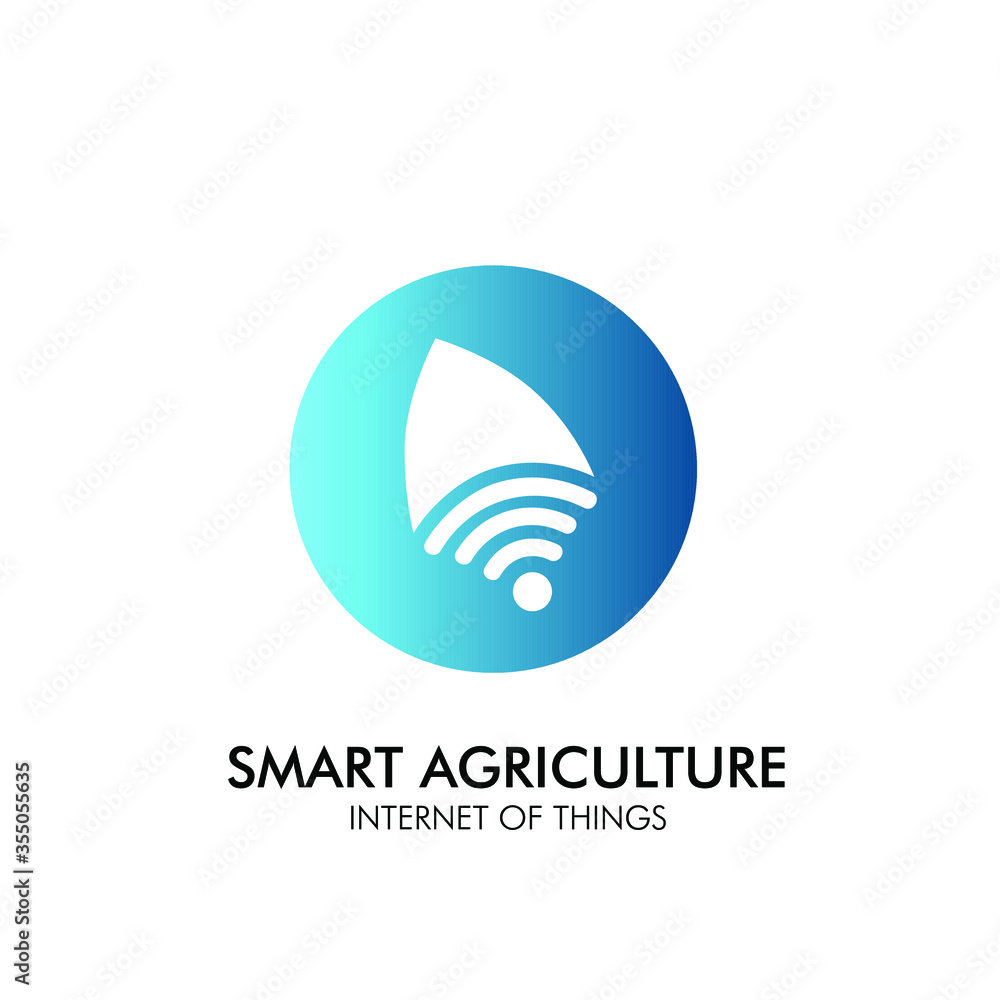 smart agriculture logo icon for startup farming company with internet ...