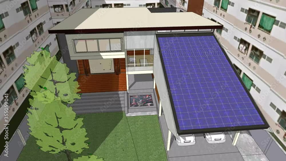 3D animation of shade and shadow simulation in building design process ...