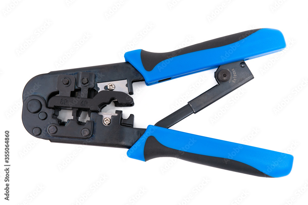 Network cable installation crimping tool, Ethernet connector for pass ...