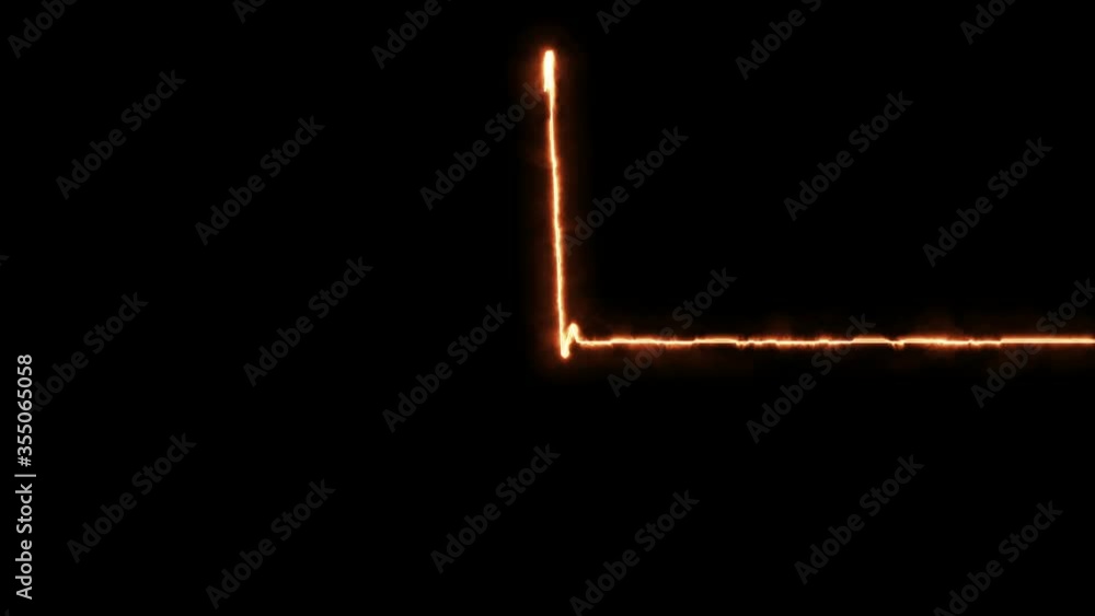 Energy heartbeat flatline. Seamlessly looping animation. EKG heart rate ...