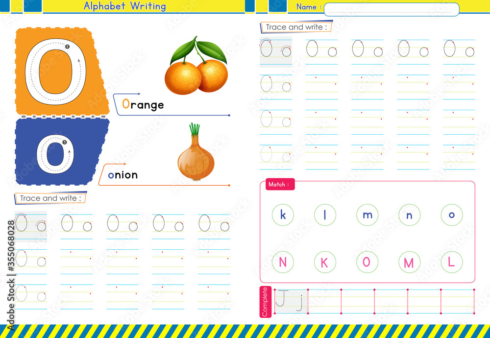 Alphabet writing A-Z Tracing Worksheet for preschool or kindergarten ...