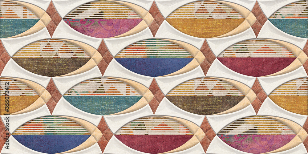 Mandala Wall Art Decor, Multicolour Digital Wall Tile Decor For ...