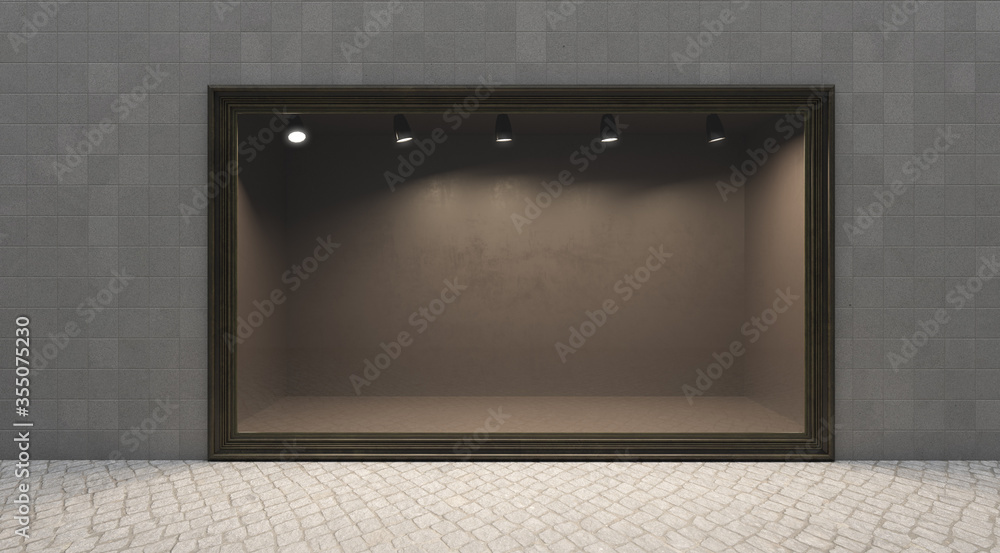 Photo & Art Print Shop window display, Empty storefront, Showcase on ...