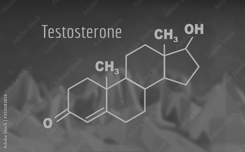 Chemical molecular formula hormone testosterone. Infographics ...