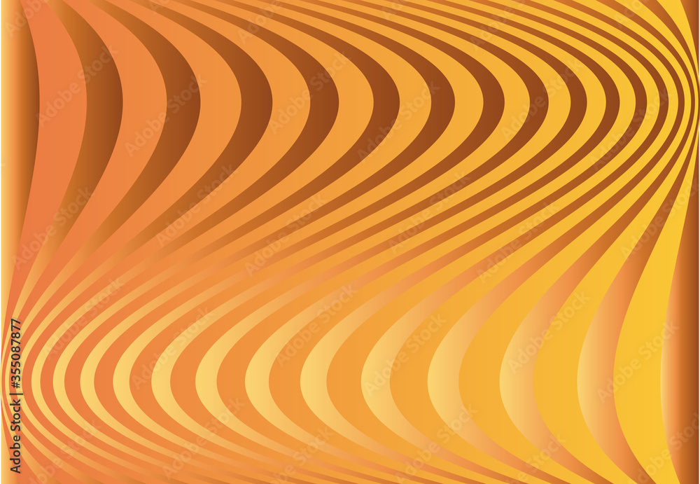 Fondo abstracto naranja de ondas curvas. Stock Vector | Adobe Stock