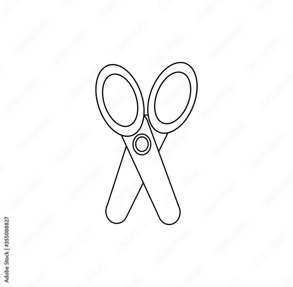 Scissors for fabrics, clothing, paper, garden. Vector isolated ...
