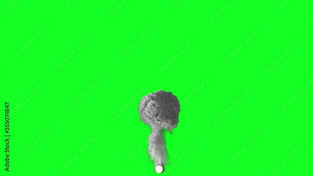 animated nuclear explosion, green screen for video background Stock ...