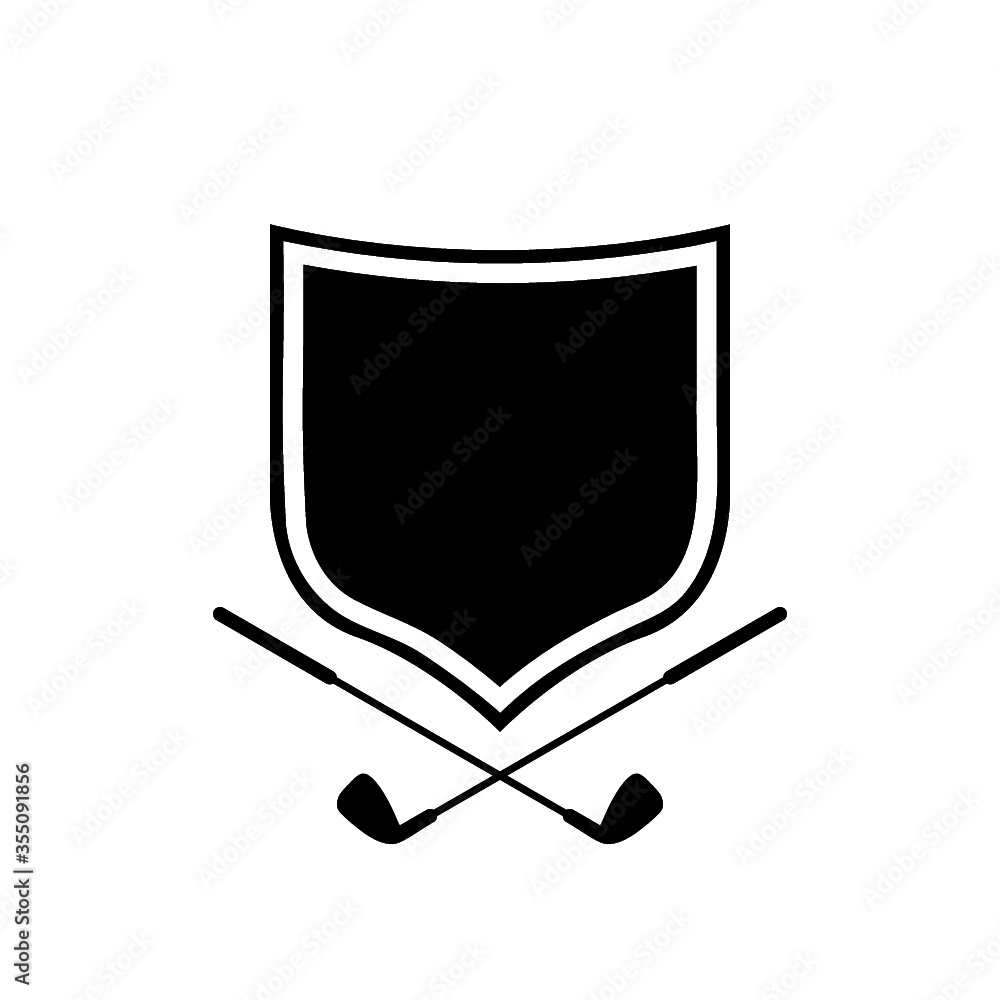 Black Golf club emblem icon digital for any design isolated on white ...