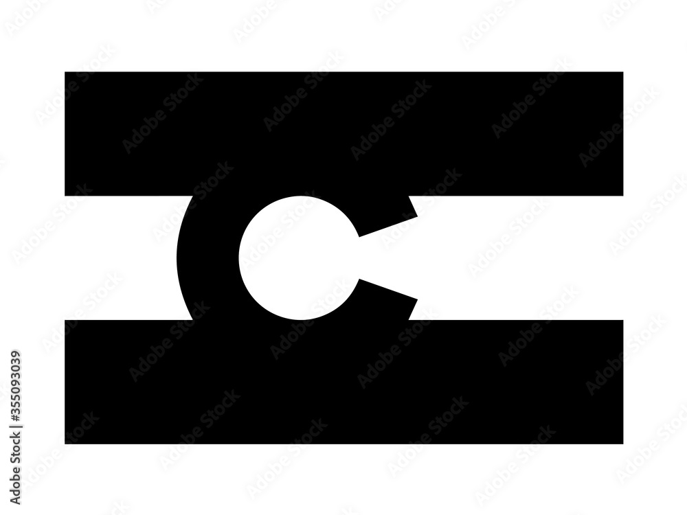 Colorado CO State Flag. United States of America. Black and white EPS ...