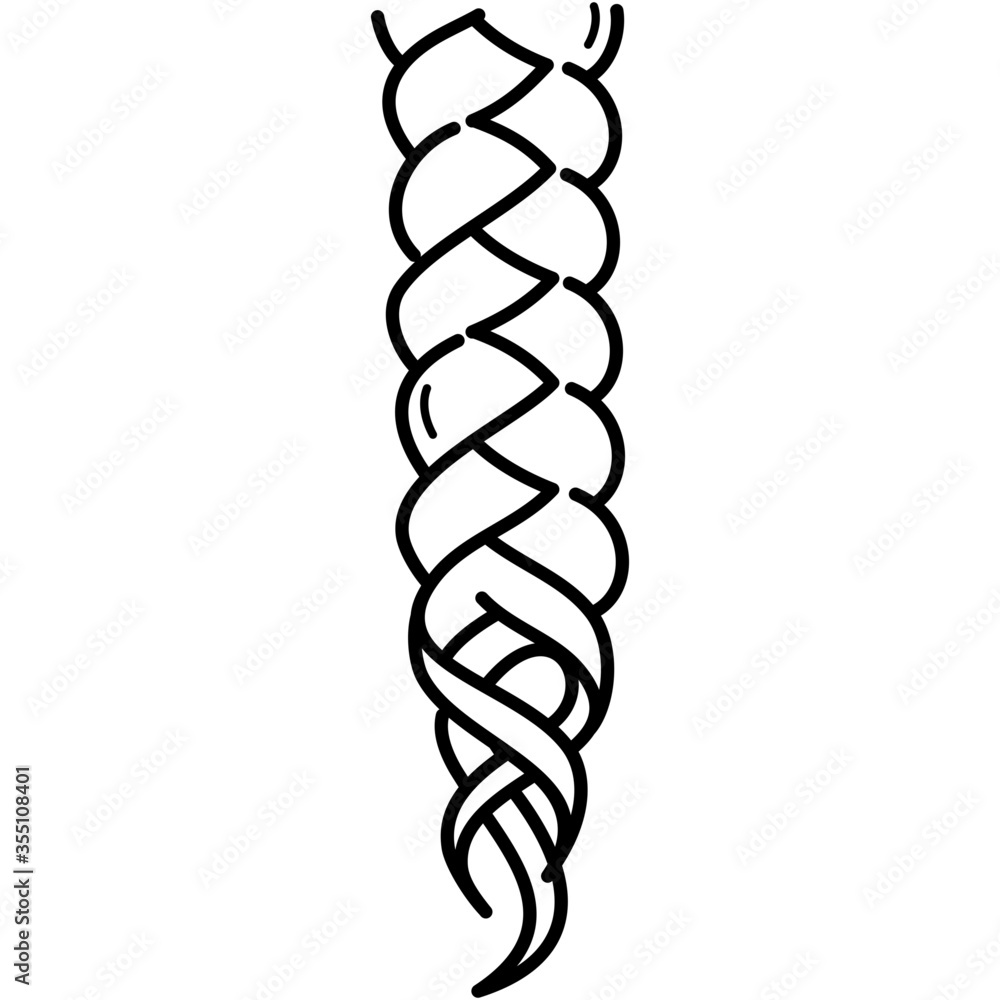 hair braided vector icon in outlines Stock Vector | Adobe Stock