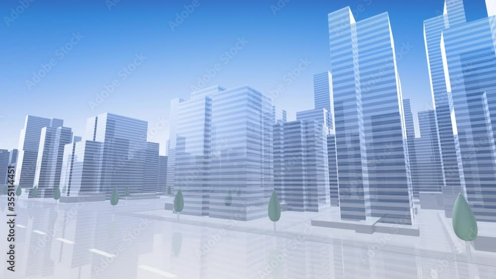 City Building Simple Modern Skyscraper business street background Stock ...