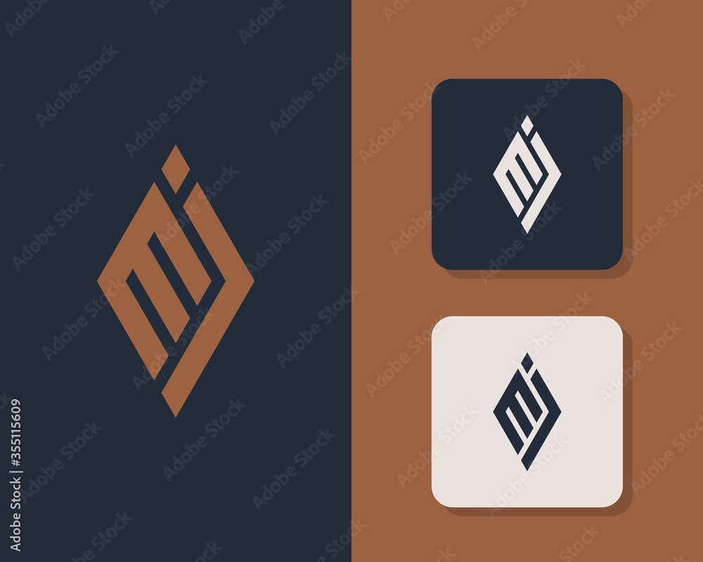 Letter M J logo design. creative minimal monochrome monogram symbol ...