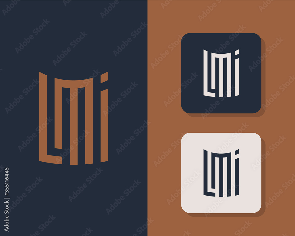 Letter L M I logo design. creative minimal monochrome monogram symbol ...