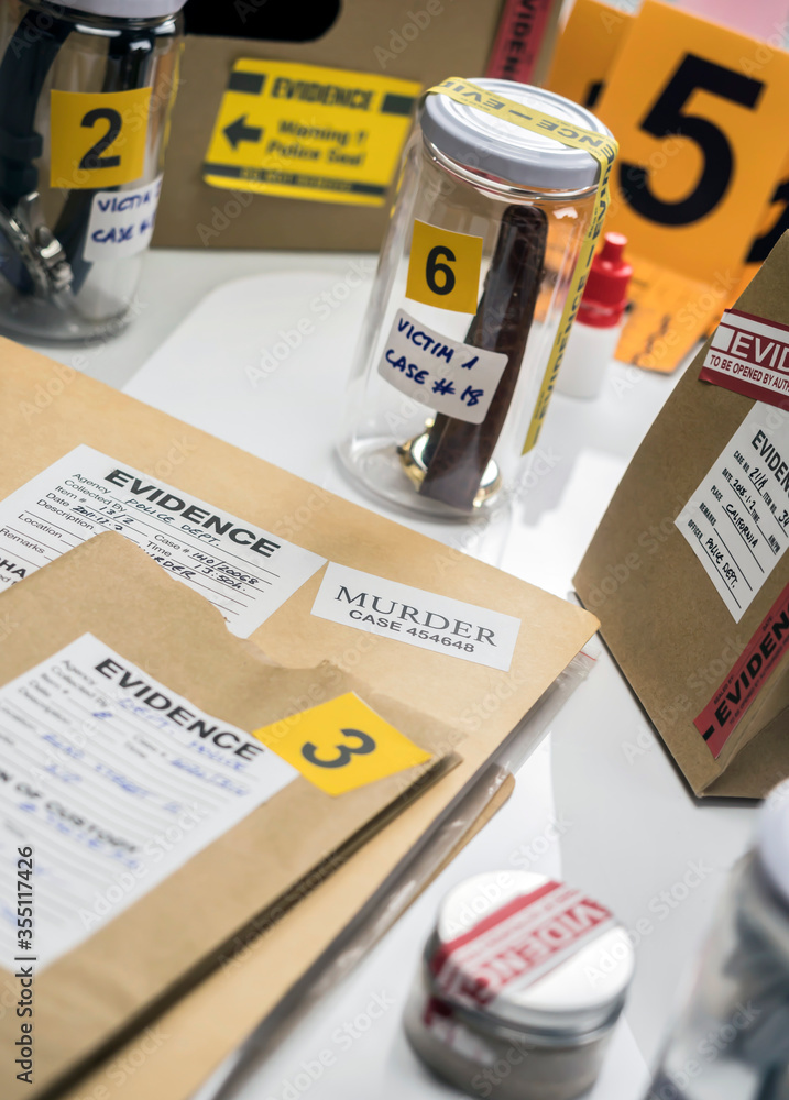 Criminalistic Lab, victim clock analysis for murder, conceptual image ...