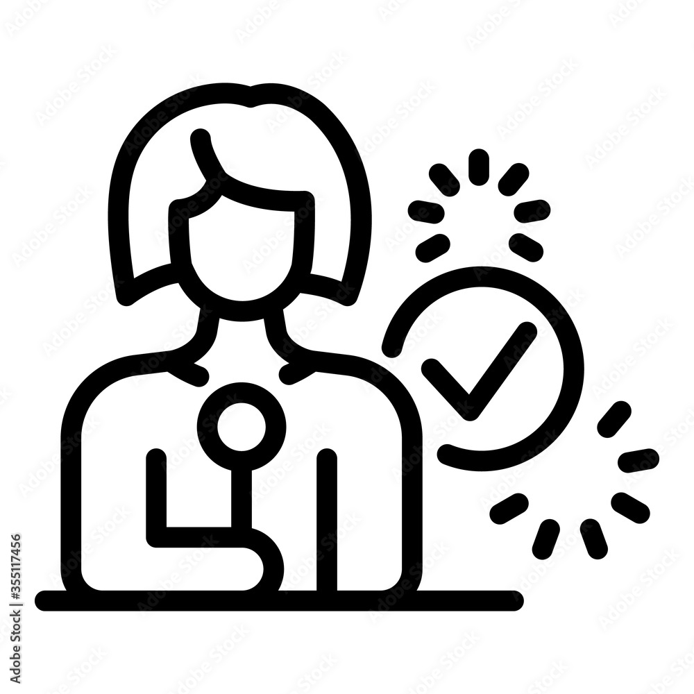 Girl tv presenter icon. Outline girl tv presenter vector icon for web ...