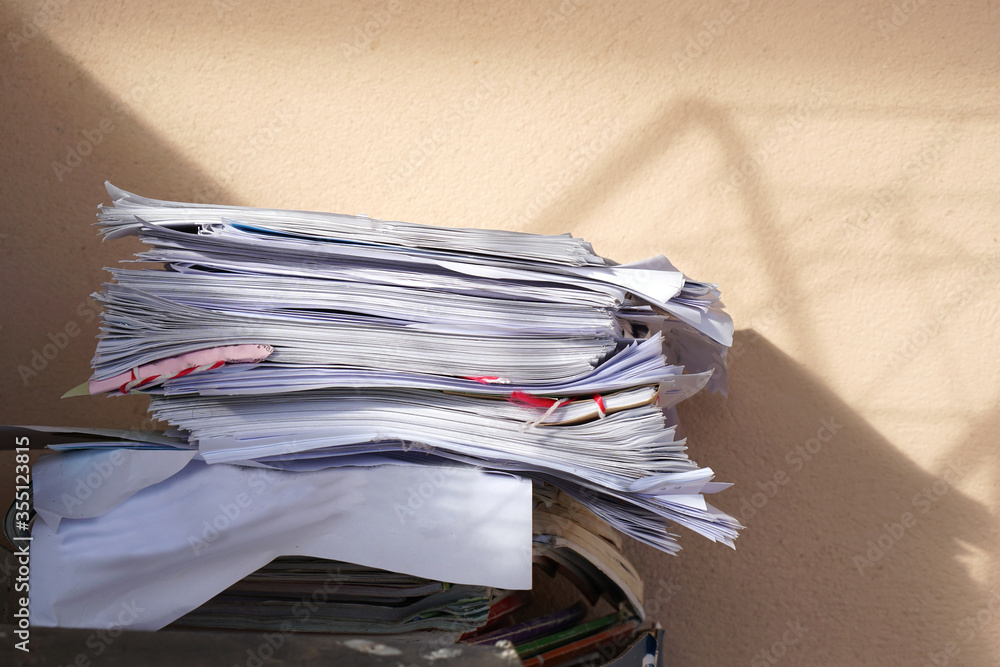 background of paper textures piled ready to recycle Stock Photo | Adobe ...