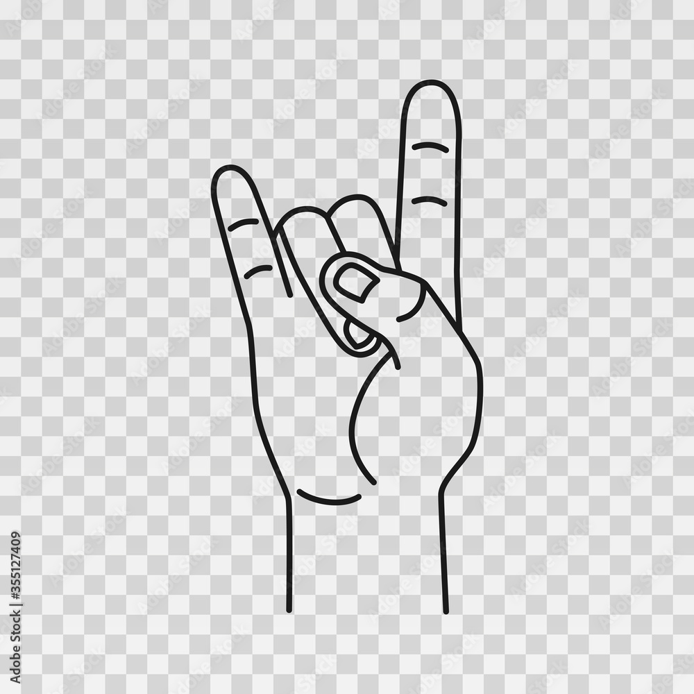 Hand drawn goat hand gesture isolated on transparent background. Sketch ...