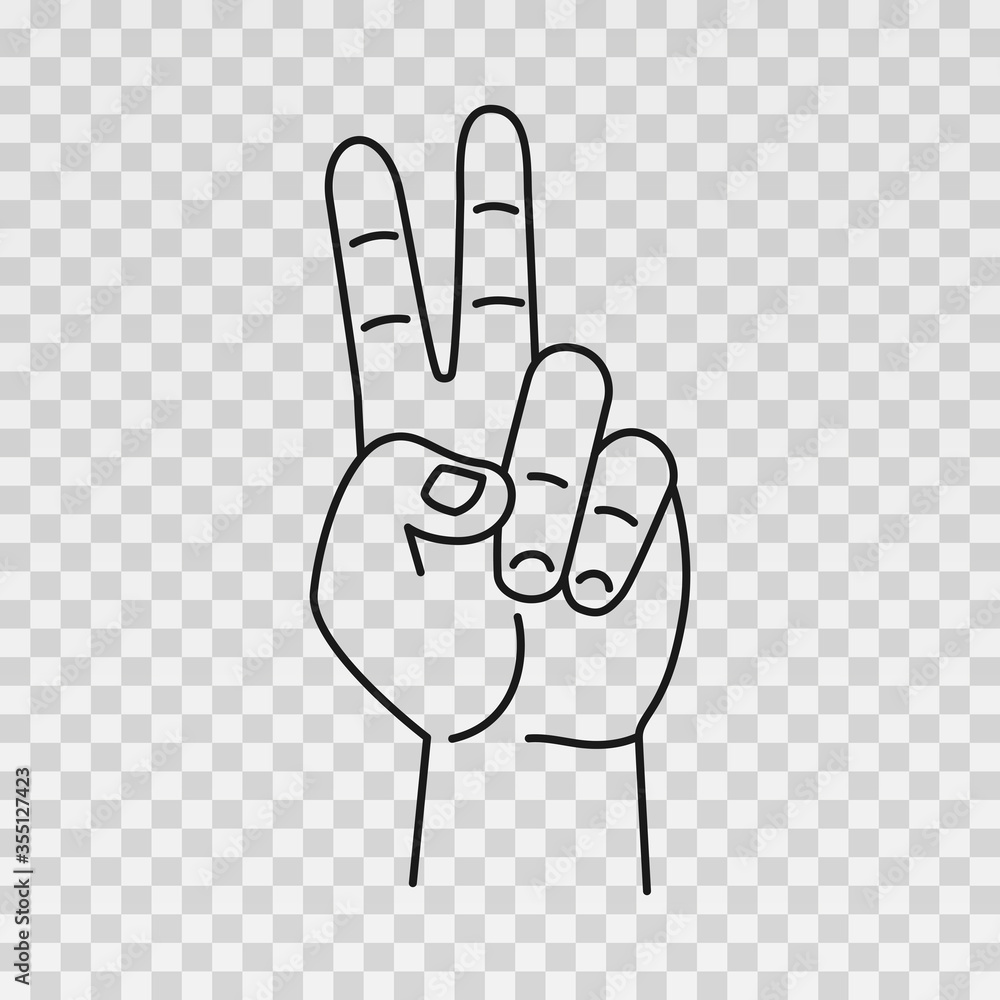 Hand drawn Peace sign isolated on transparent background. Sketch ...