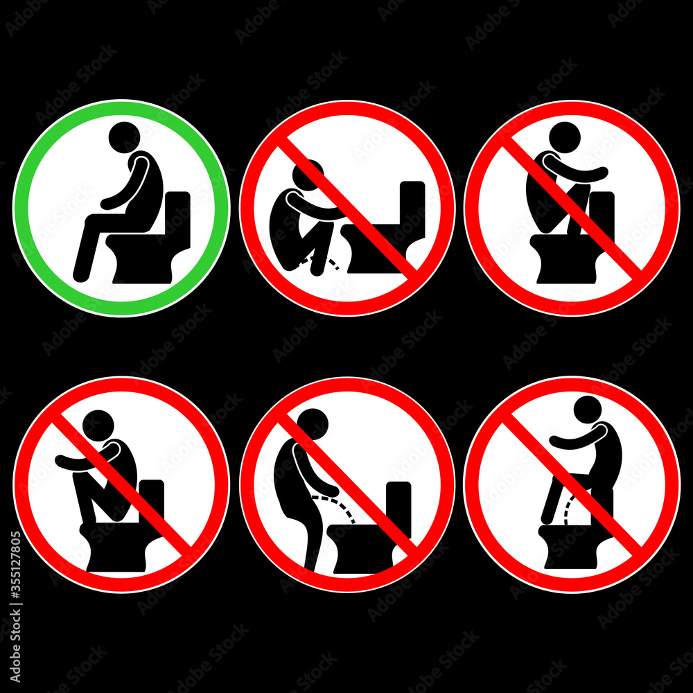 no and yes, permit toilet signs Stock Vector | Adobe Stock