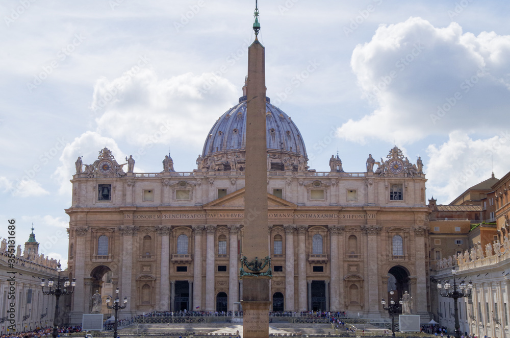 Sistine Chapel and St. Peter´s Square with old historic buildings and ...