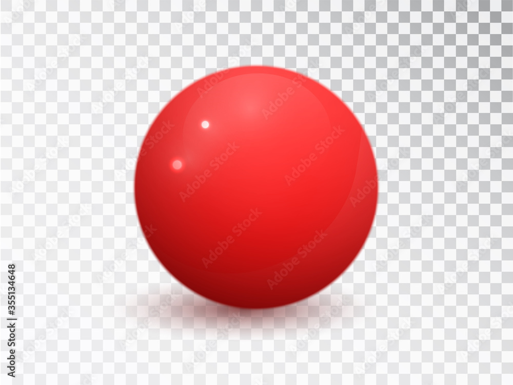 Red ball isolated on transparent background. Red matte vector sphere ...