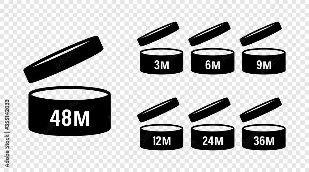 Pao signs. Pao icons. Cosmetic open month life shelf. Period after ...