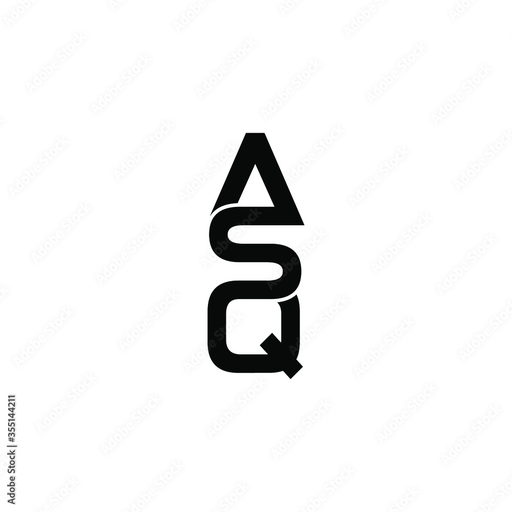 asq letter original monogram logo design Stock Vector | Adobe Stock