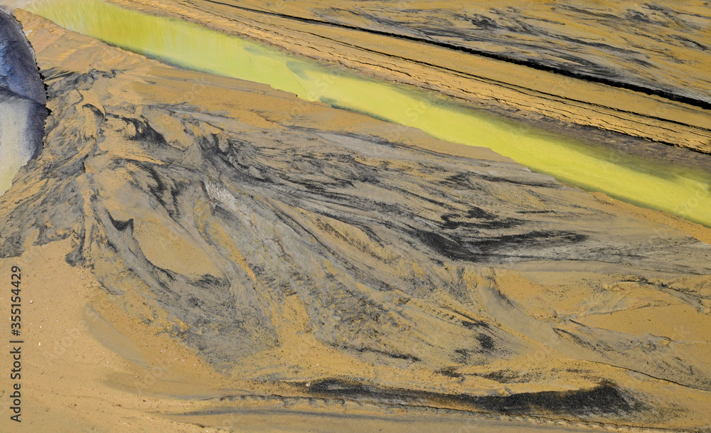 removed sediment (lime, clay, sludge) in a limestone quarry ...