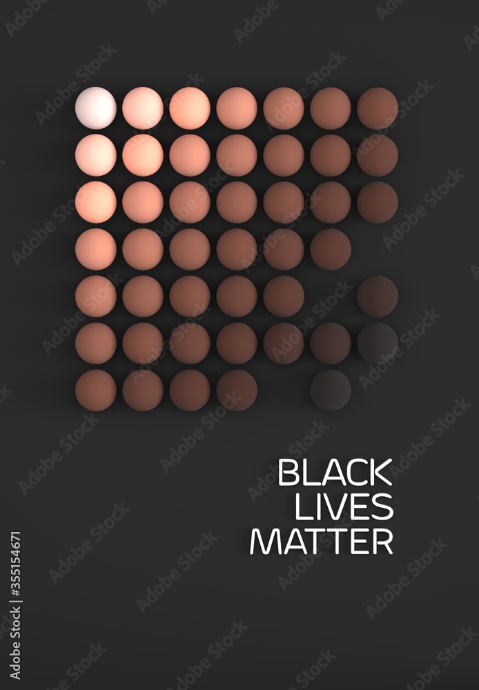 Conceptual image of diversity, racism, discrimination, 3d rendered ...