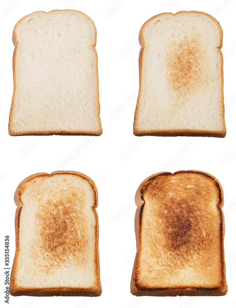 Toast on white background with clipping path and high resolution ...