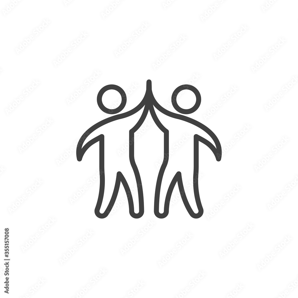 Business teamwork line icon. linear style sign for mobile concept and ...