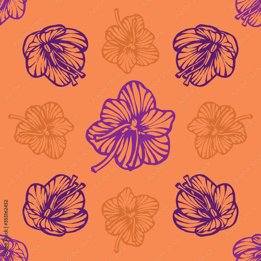 Saffron seamless pattern. Vintage botanical hand drawn engraving vector ...