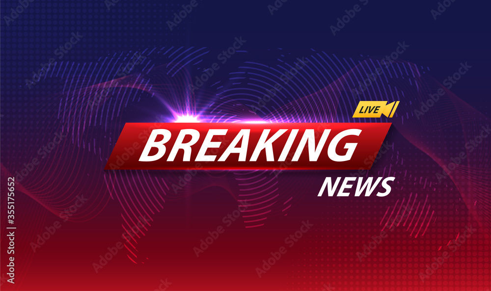 Breaking news live banner on world map background, Vector illustration ...