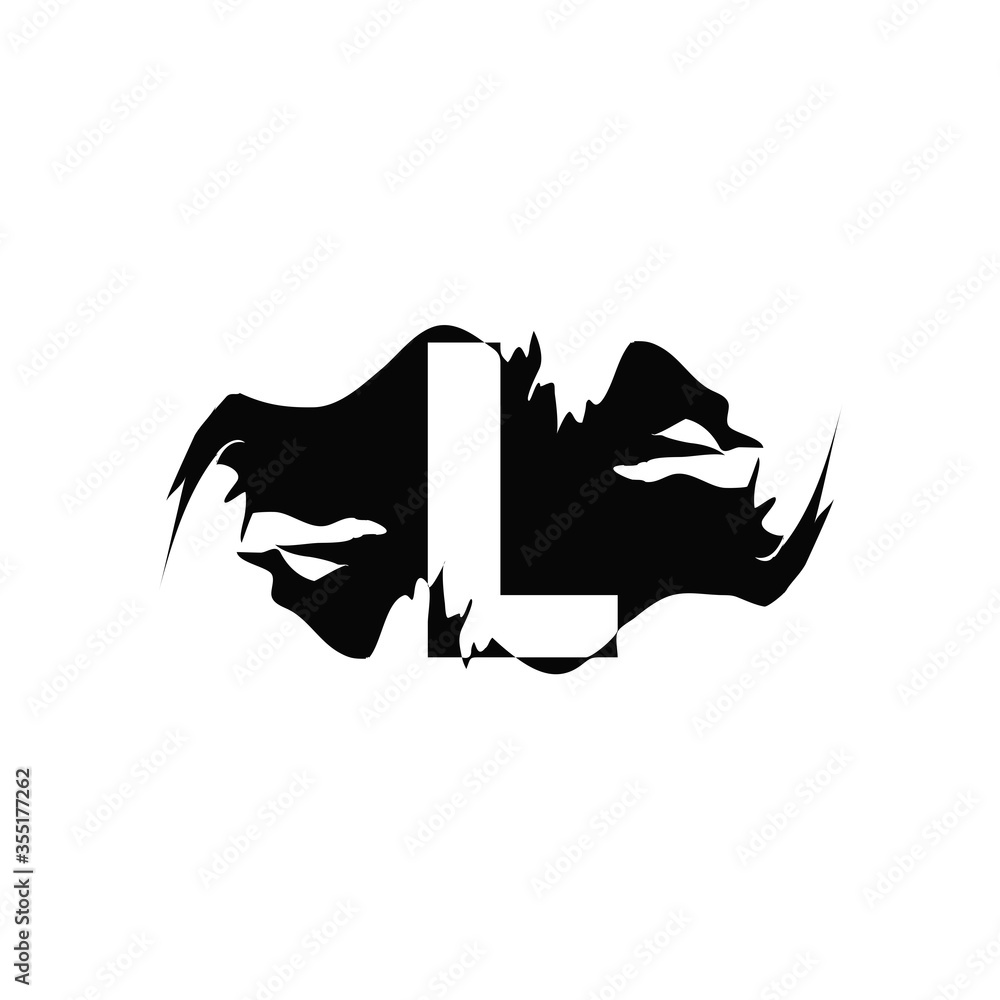 Black Splash L Letter logo Icon. Abstract Design concept mountain ...