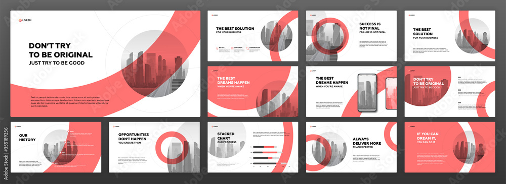 Modern powerpoint presentation templates set. Use for modern keynote ...