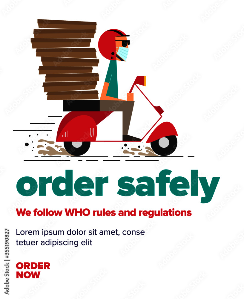 Safe Food Delivery template Design. Safe Food Poster Concept. Vector ...