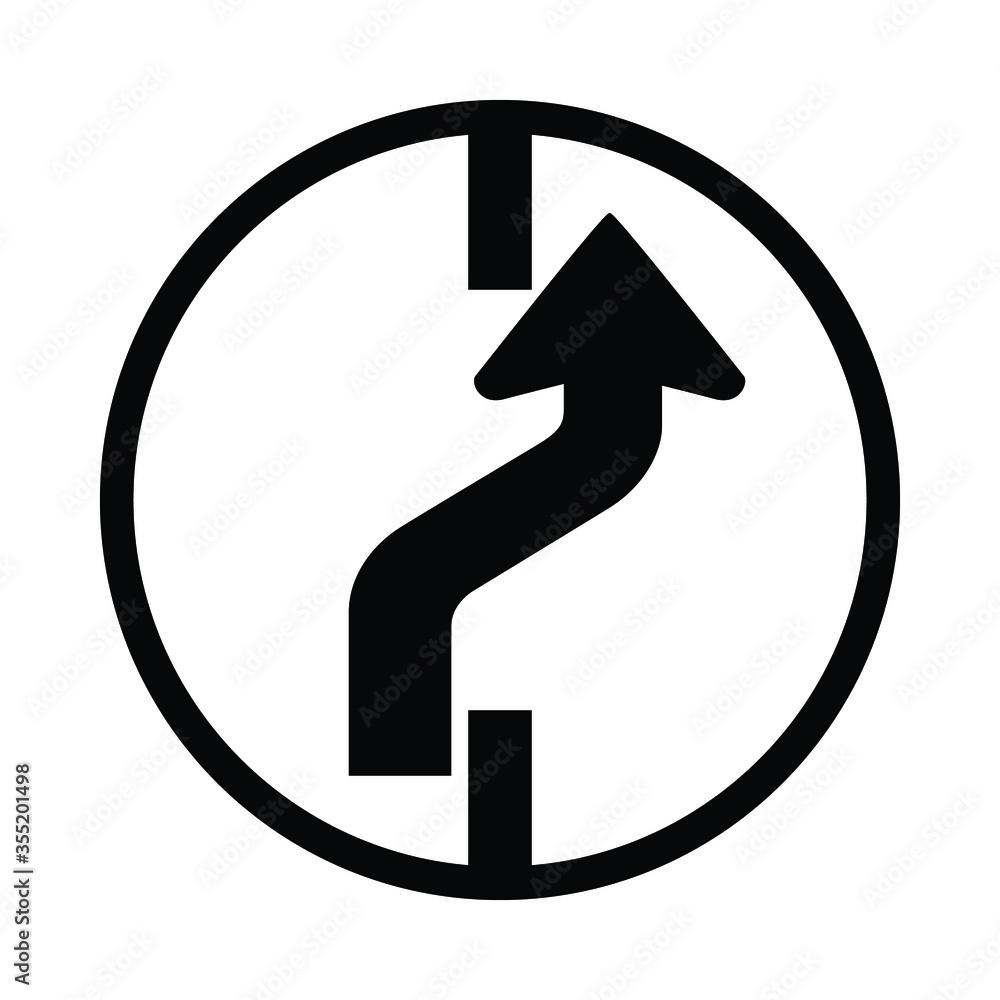 changing to left lane, changing to right lane, traffic sign on the ...