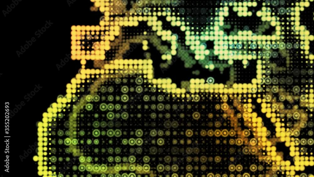 World Map. Animated World map with effects and glowing particles ...