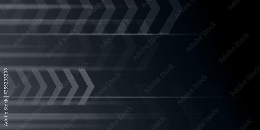 Vector luxury tech background. Stack of black arrow material layer with ...