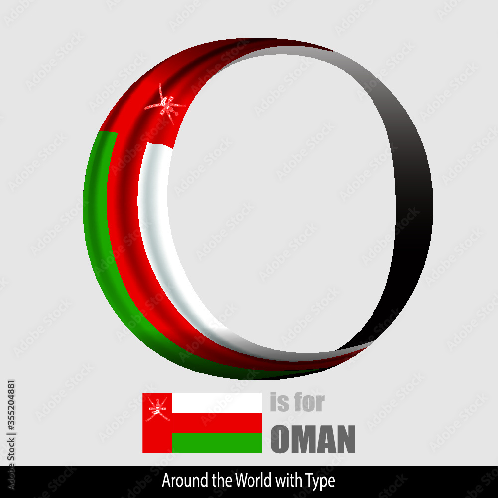 Vector Letter O is for Oman flag. Design Matches Letters Of The ...