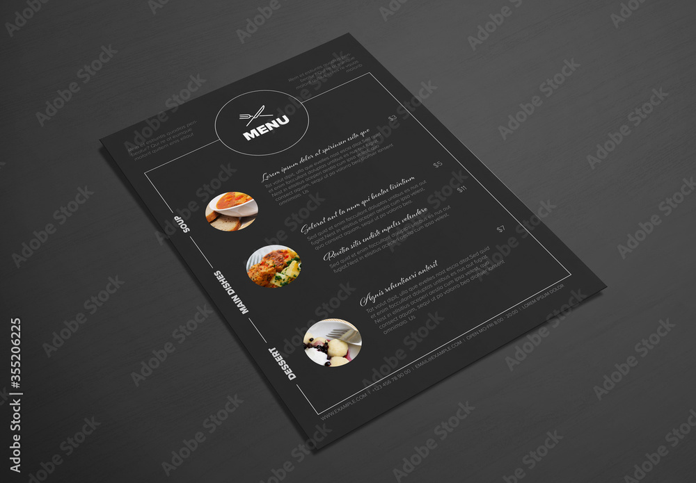 Modern Dark Daily Menu Layout Stock Template | Adobe Stock