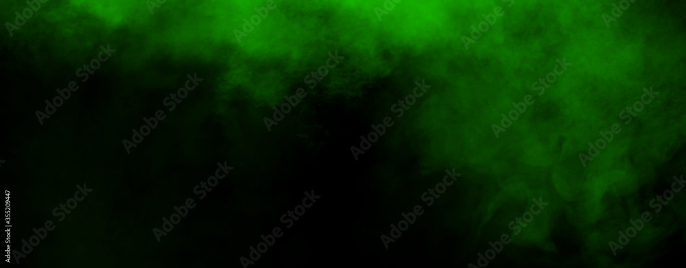 Panoramic green fog mist texture overlays. Abstract smoke isolated ...