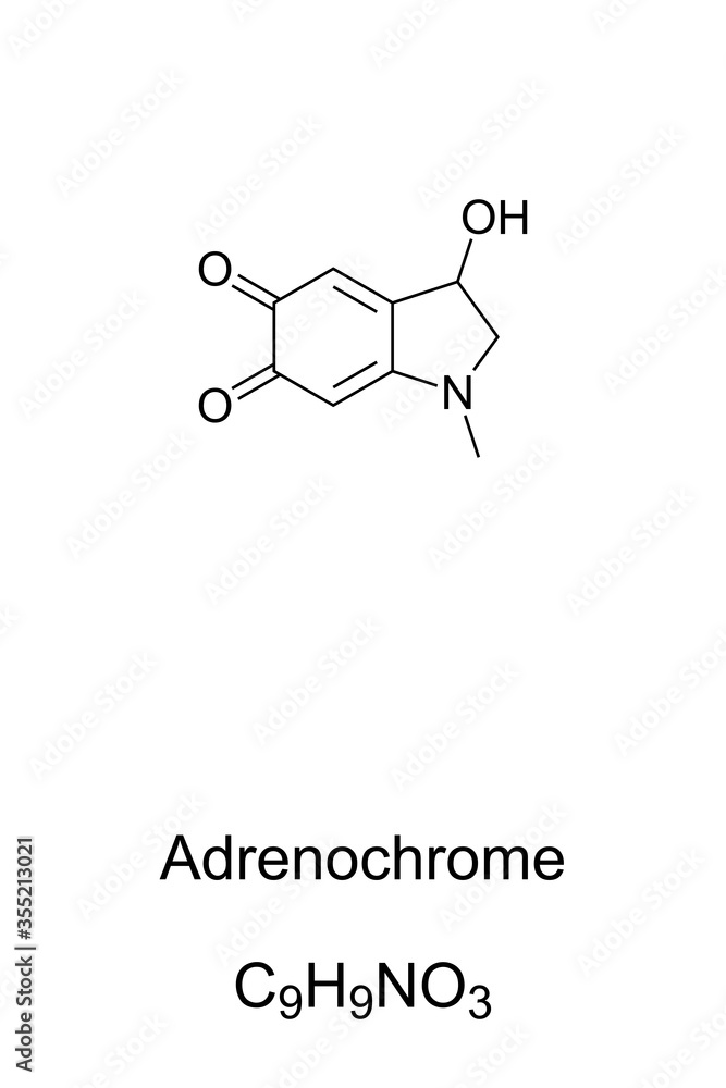 Adrenochrome Molecule Skeletal Formula And Structure Chemical