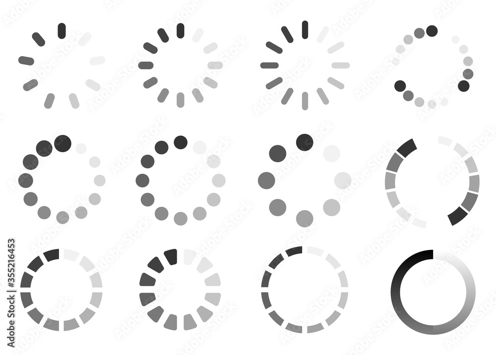 Loading icon collection set. Vector illustration preloaders Stock ...